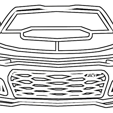 "2021 Chevy Camaro ZL1 Outline in white" Art Print for Sale by ...