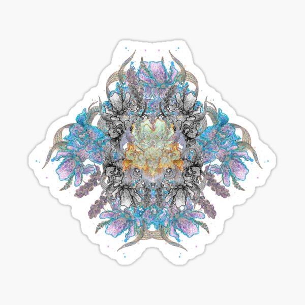 "Psychedelic flower bouquet" Sticker for Sale by milenataranu | Redbubble