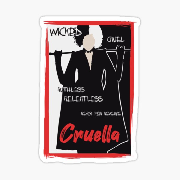 "Cruella Poster" Sticker for Sale by luckysarts | Redbubble