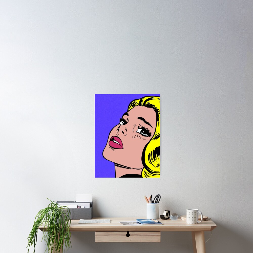 Blonde Girl Pop Art Woman Vintage Comic Girl Pop Art Woman