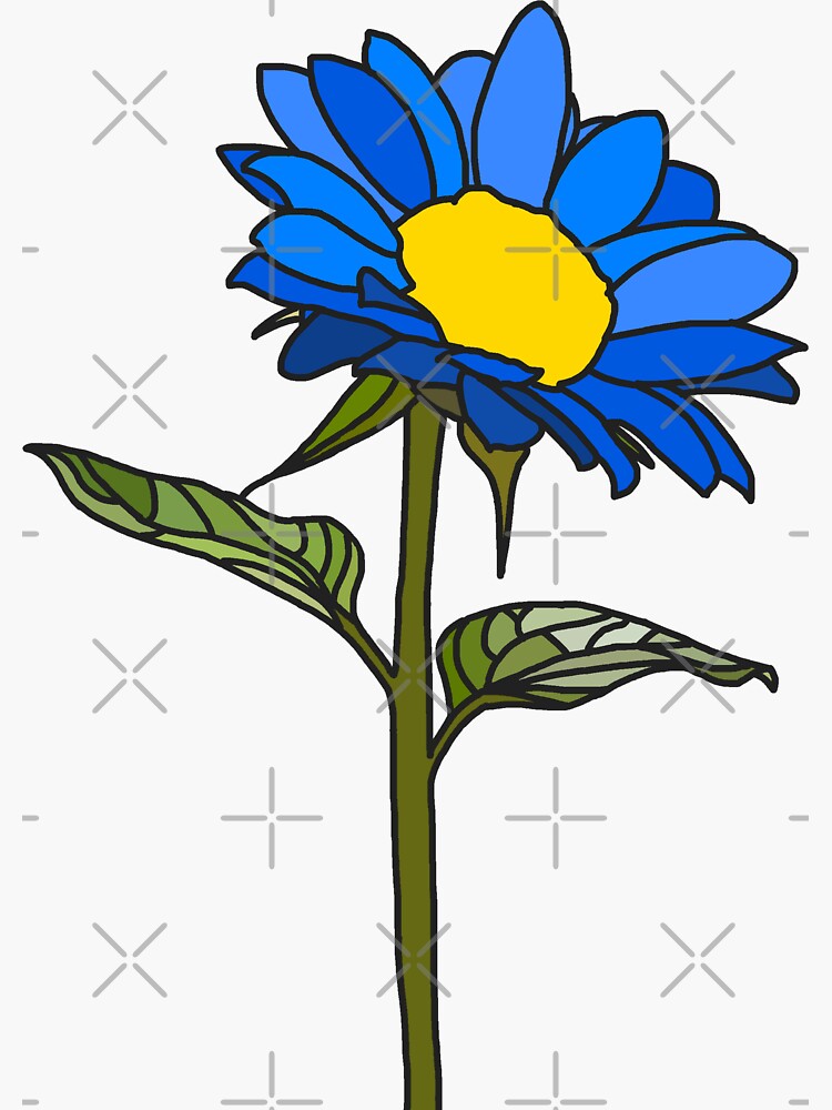 "Aesthetic Blue Flower " Sticker for Sale by Rocket-To-Pluto | Redbubble