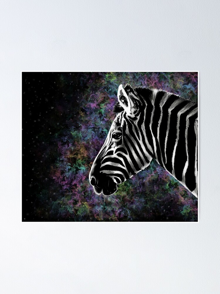 "Space Zebra Digital" Poster by AshleyMenard122 | Redbubble