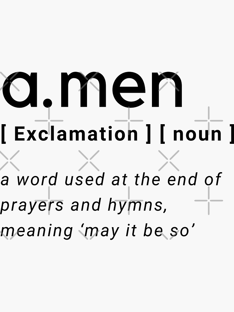 "Amen Dictionary Definition Typography - Black text White Background ...