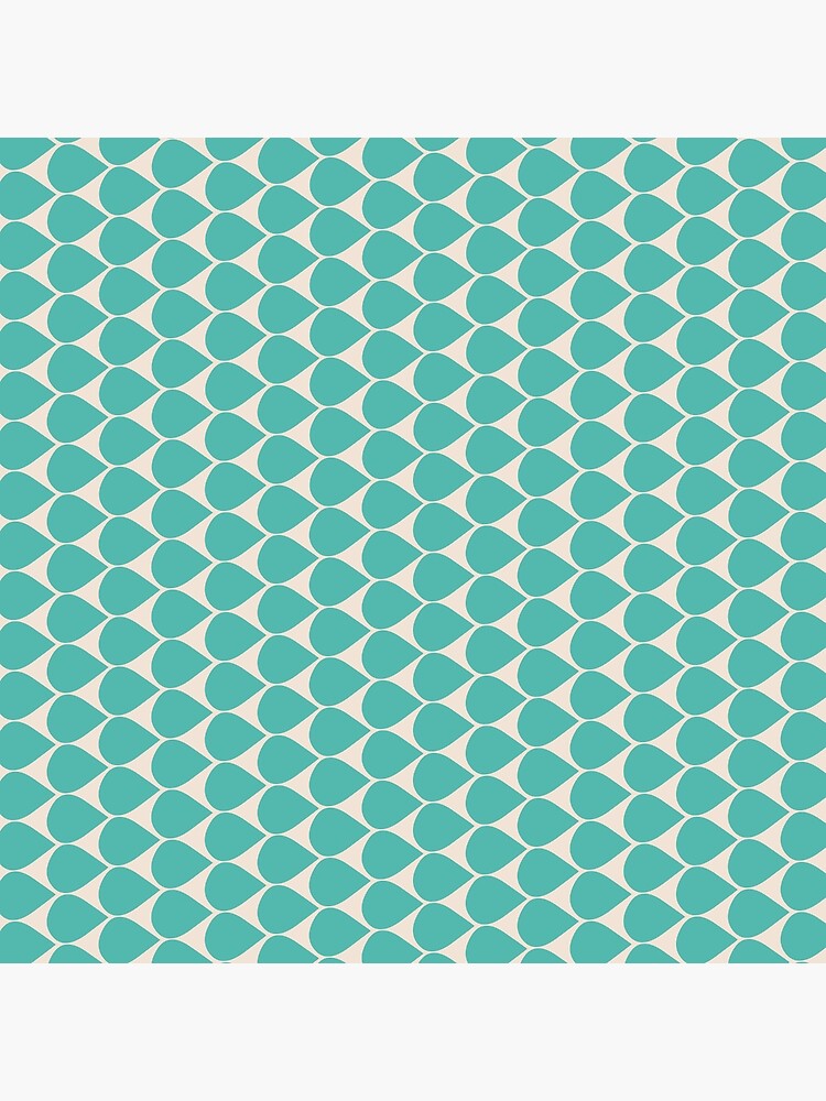 "Mod Scales Geometric Pattern in Vintage Teal Turquoise and Beige ...