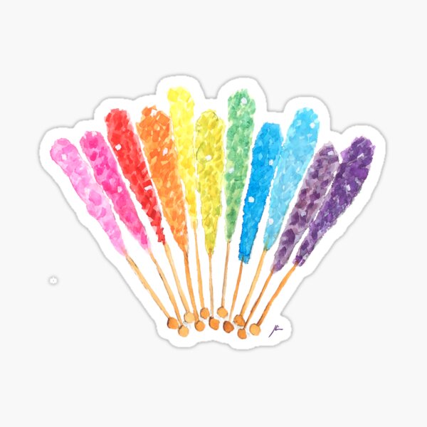 "Rock Candy Rainbow" Sticker for Sale by thejodylinn | Redbubble