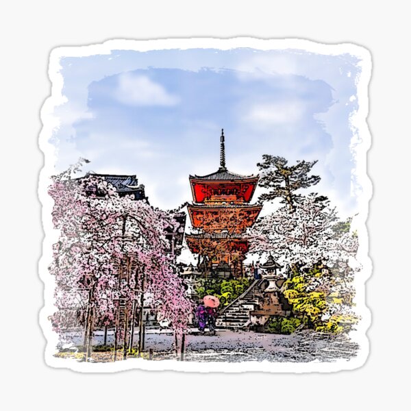 "Japan Temple" Sticker for Sale by PoHFrost | Redbubble