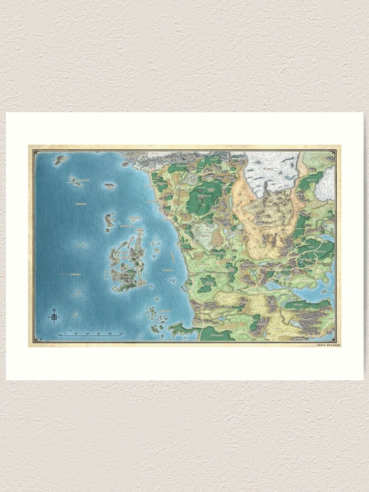 "Map of the sword coast" Art Print for Sale by savorok | Redbubble