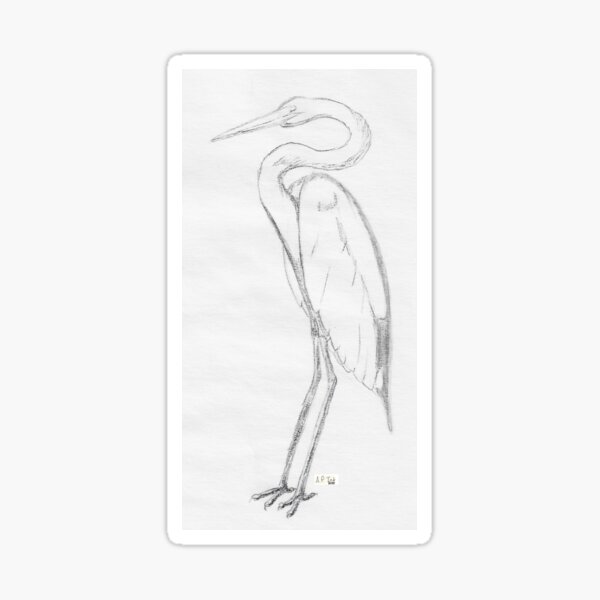 "Crane Bird" Sticker for Sale by A-P-Ink | Redbubble