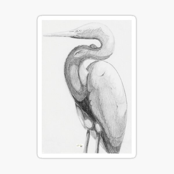 "Crane Bird" Sticker for Sale by A-P-Ink | Redbubble