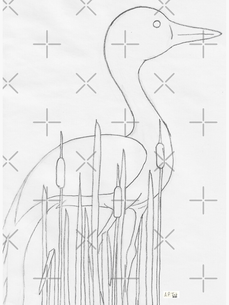 "Crane Bird" Sticker for Sale by A-P-Ink | Redbubble