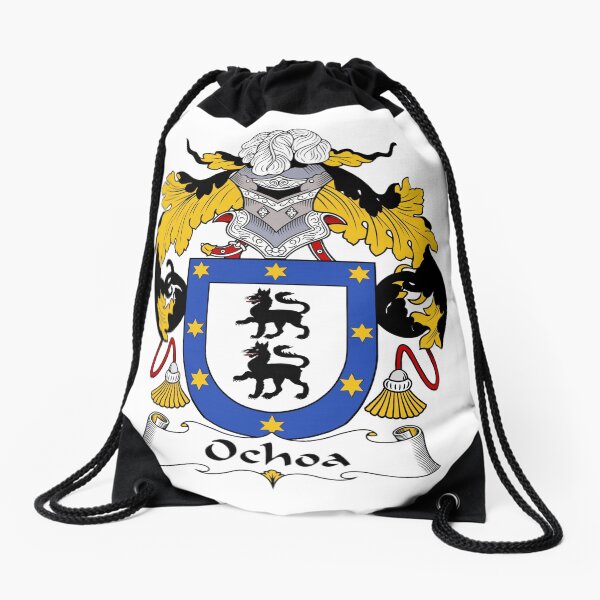 "Ochoa Coat of Arms/ Ochoa Family Crest" Drawstring Bag for Sale by ...