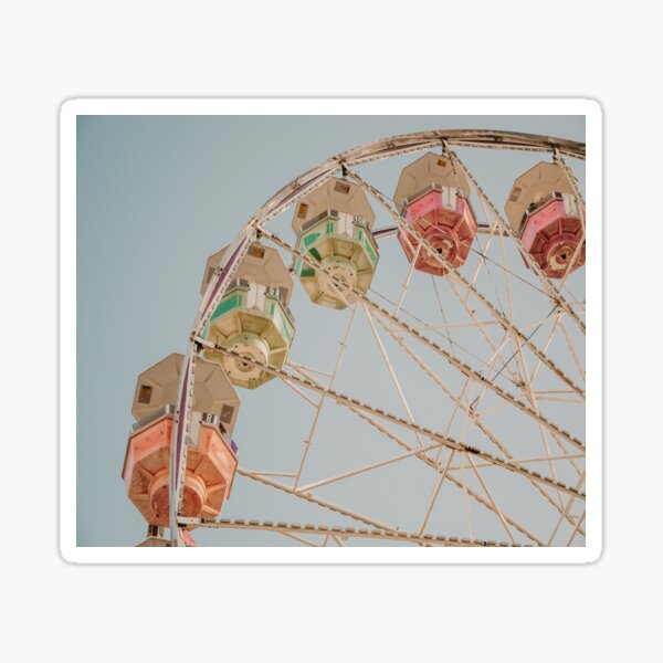 "Pastel Colored Ferris Wheel" Sticker by JLPhotographer | Redbubble