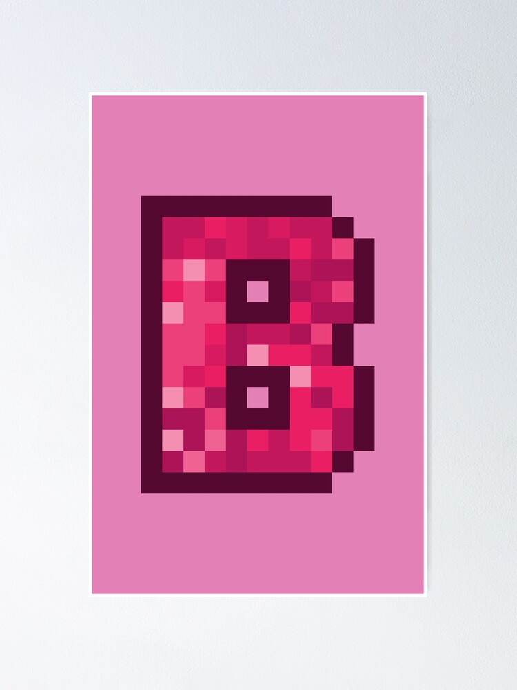 "Letter Art Pink Retro Pixel Pattern - B" Poster for Sale by dylanxh ...