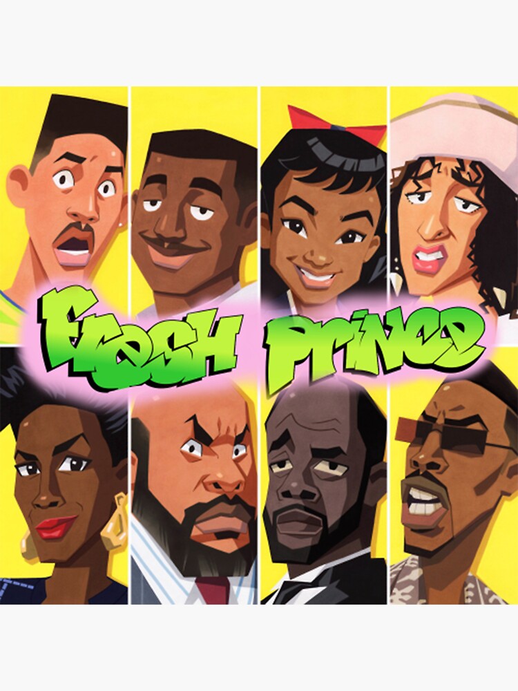 "Fresh Prince " Sticker for Sale by CarolinaThreadz | Redbubble
