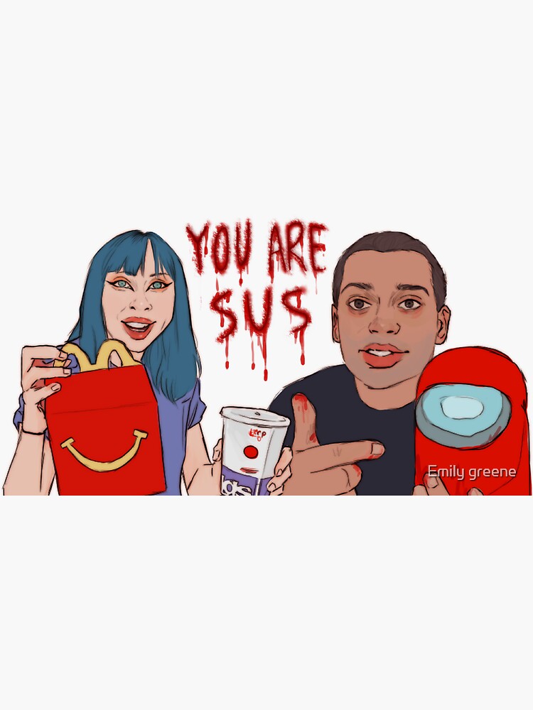 "you are sus arcade craniacs " Sticker for Sale by EmiliaGreene | Redbubble