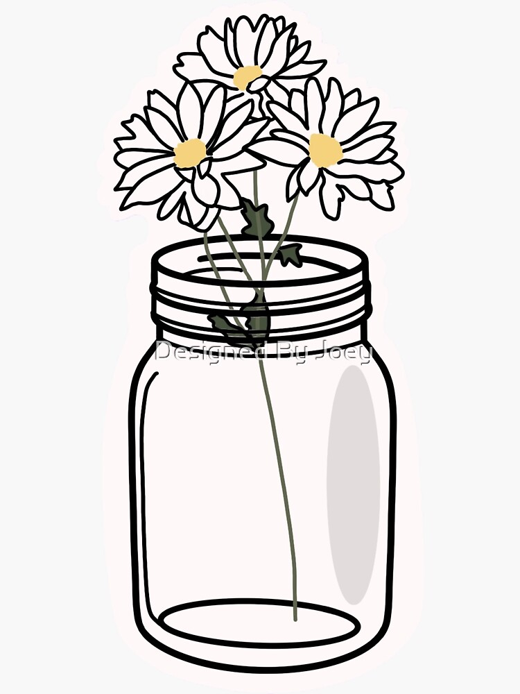 "Cute daisies in jar sticker!!! " Sticker for Sale by Fancydesiner | Redbubble
