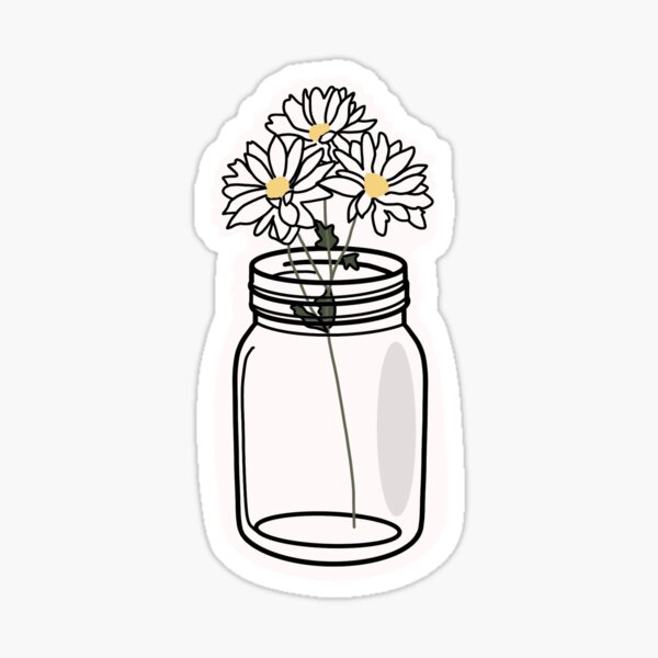 "Cute daisies in jar sticker!!! " Sticker for Sale by Fancydesiner | Redbubble