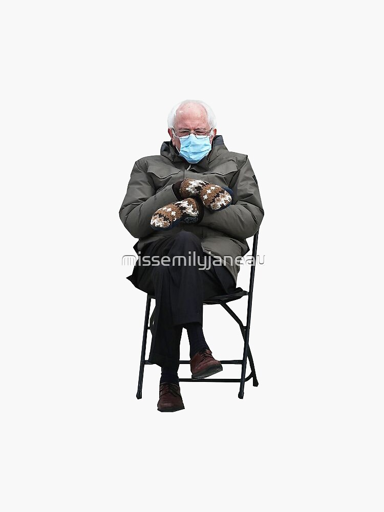 "Bernie Sanders Sitting Meme" Sticker for Sale by missemilyjaneau ...