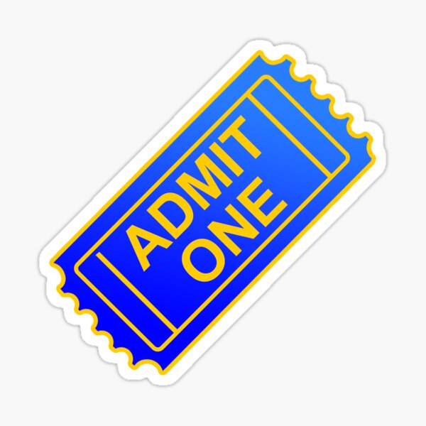 "Blockbuster Admit One Ticket " Sticker for Sale by LucyL96 | Redbubble