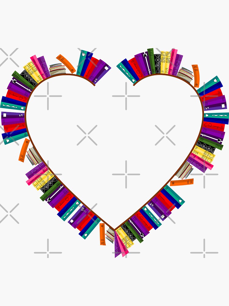 "Heart library" Sticker for Sale by VicenteMints | Redbubble