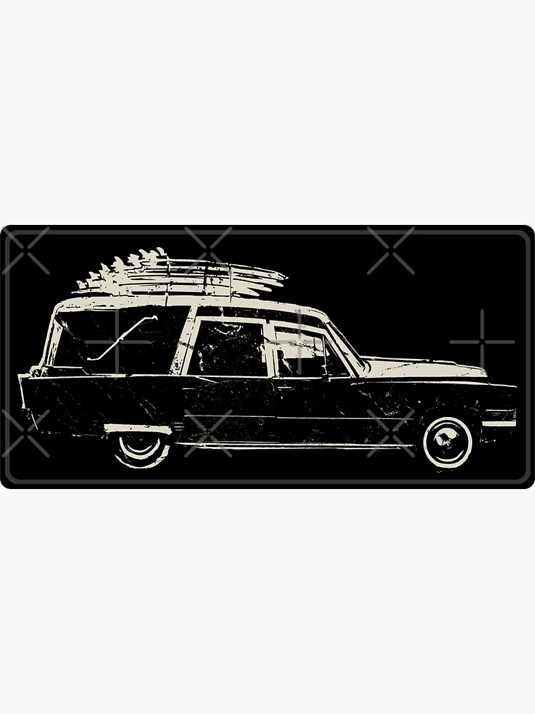 "SURF HEARSE Retro Surfing Funny" Sticker for Sale by IronEcho | Redbubble