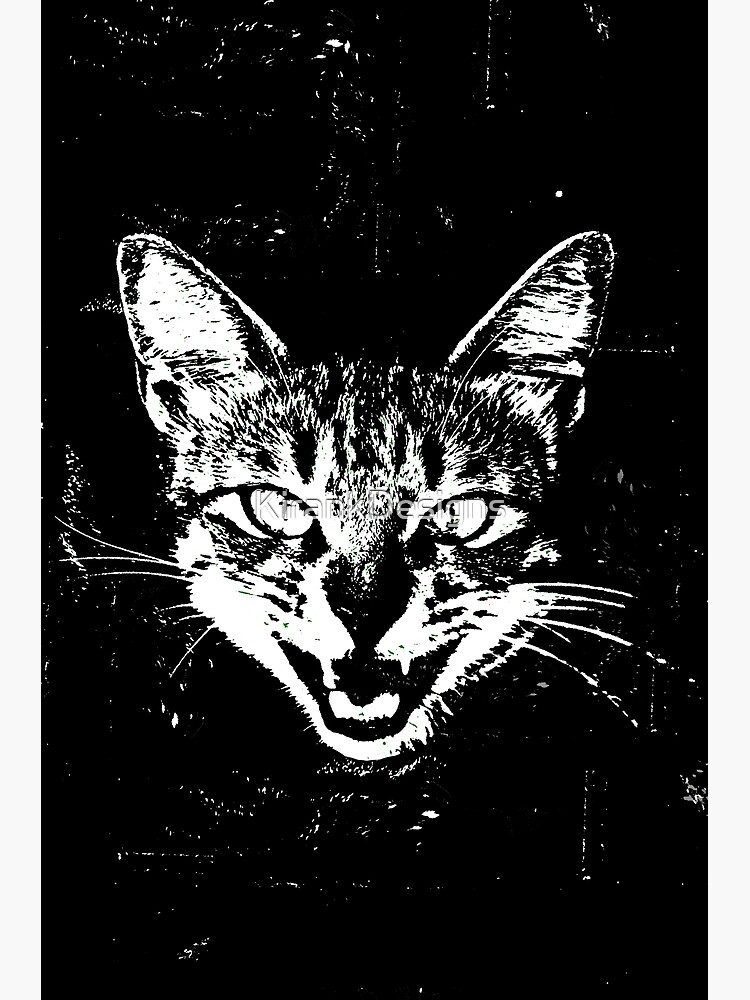 "Angry cat meowing face" Art Print for Sale by KirankDesigns | Redbubble