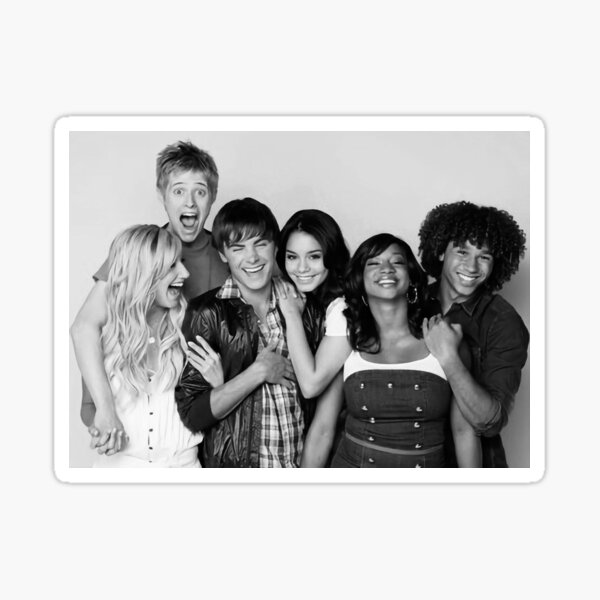 "HSM Cast, black and white, No. 1b" Sticker for Sale by amaliebmadsen ...