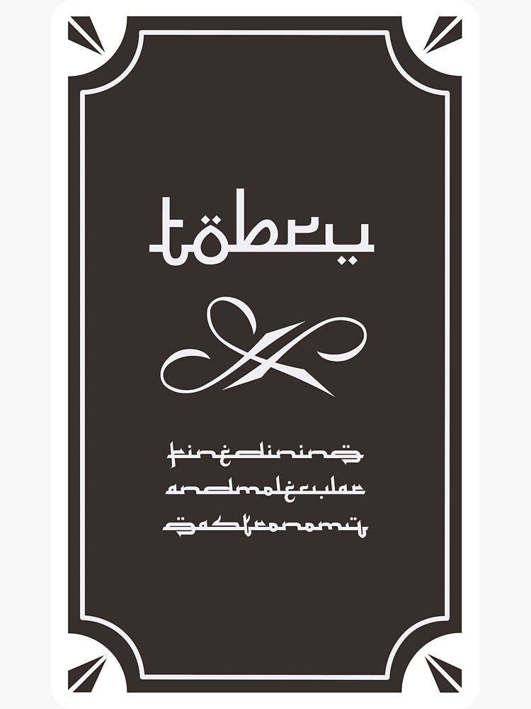 "Foodie Logos - TOBRU" Sticker by monobuu | Redbubble