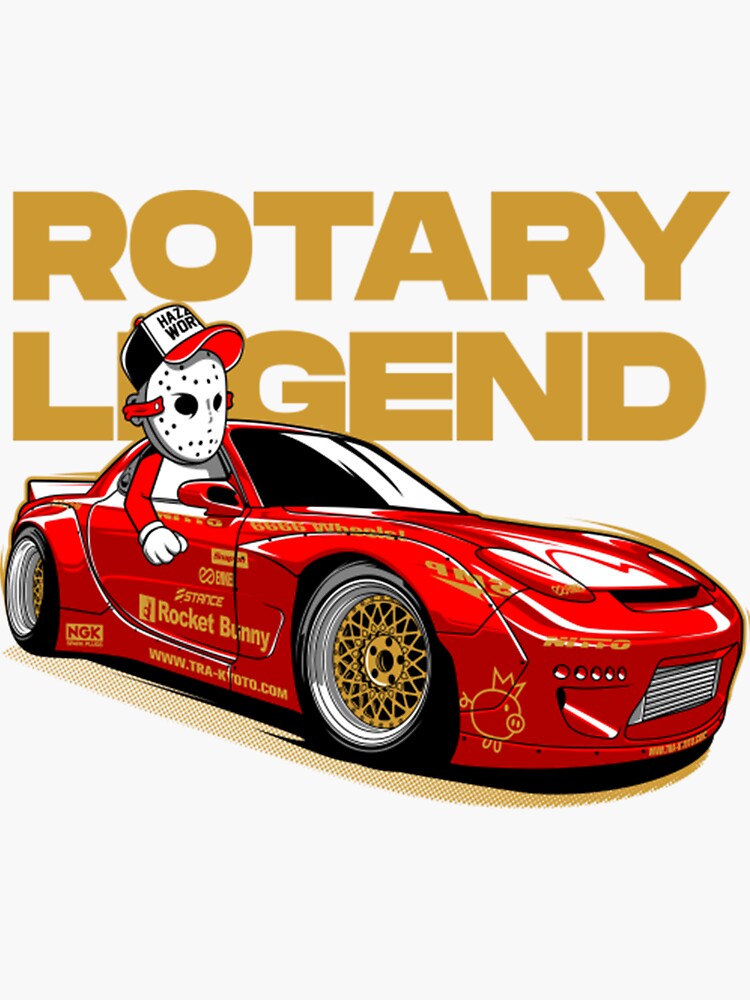 "Rotary Legend Mazda Rx7" Sticker for Sale by CashsCustomShop | Redbubble