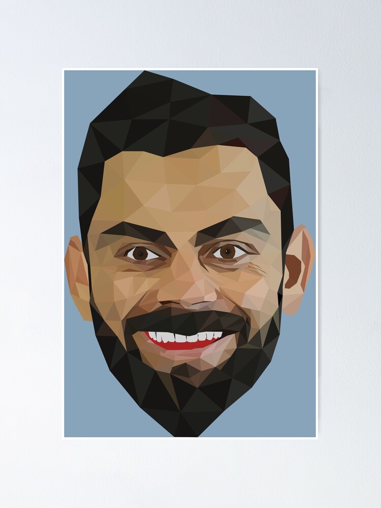 "Virat Kohli low poly art" Poster by kingswag | Redbubble