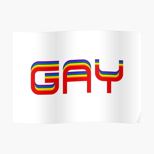 "Gay word with rainbow pride flag" Poster for Sale by giftography ...