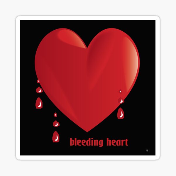 "BLEEDING HEART" Sticker for Sale by FieryFinn77 | Redbubble