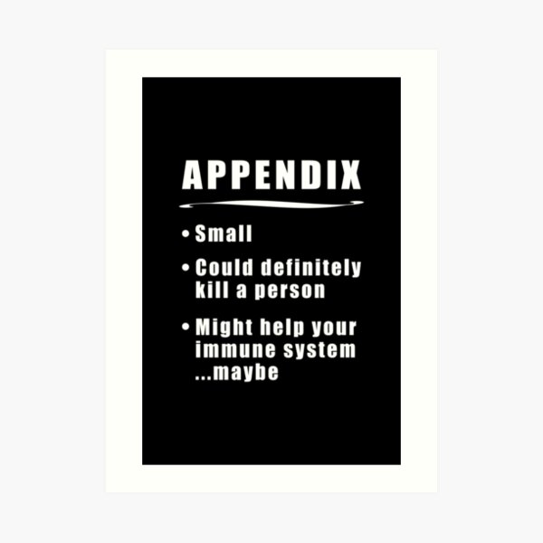"Appendix Definition Bold Appendix Appendicitis" Art Print for Sale by ...