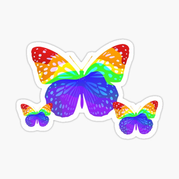 "rainbow butterfly" Sticker for Sale by october4th | Redbubble