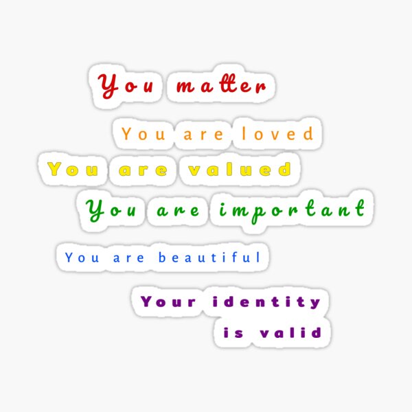 "You Matter LGBT Rainbow Pride Flag" Sticker for Sale by The-Unicorn ...