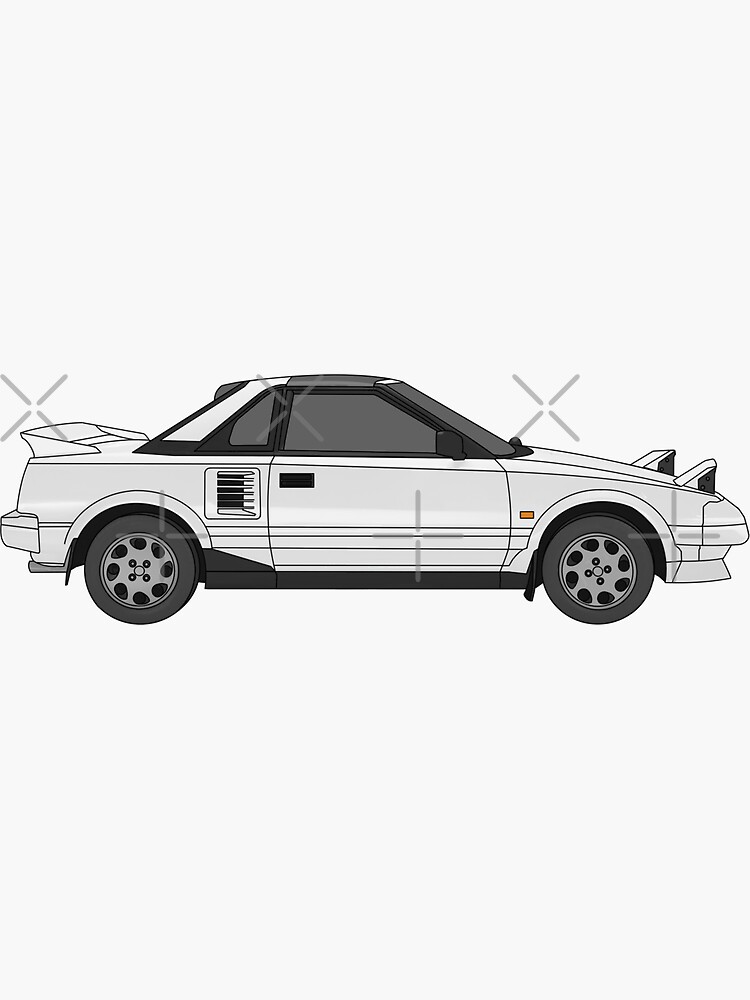 "Toyota MR2 MK1 white digital art" Sticker for Sale by Milanicole ...