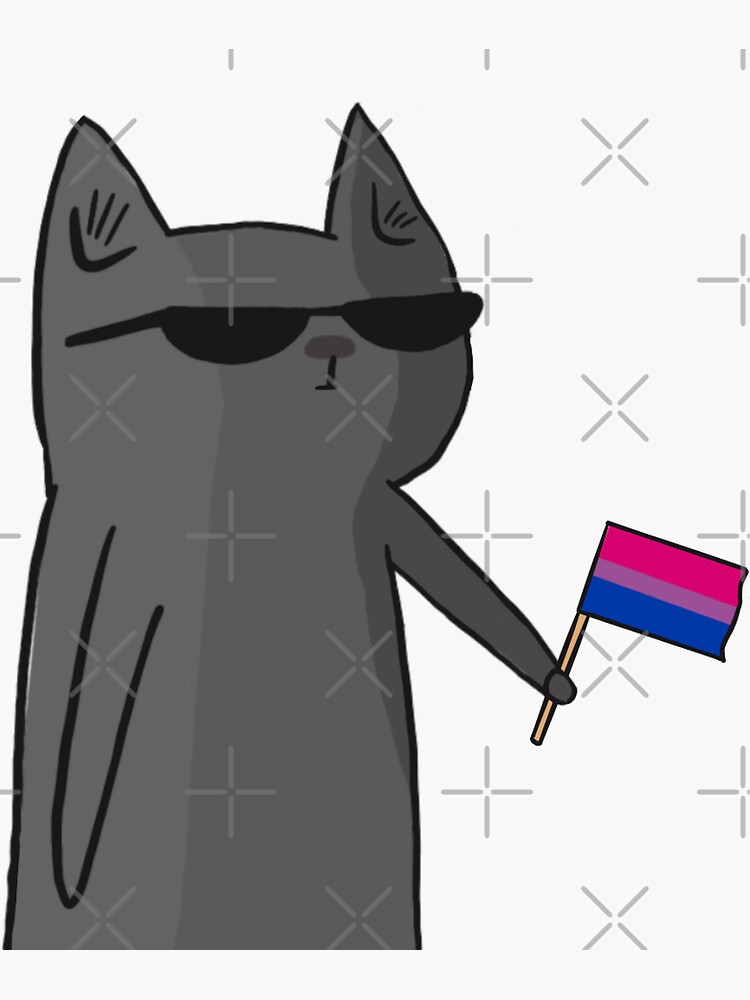 "Bi Cat" Sticker for Sale by Artkarma | Redbubble