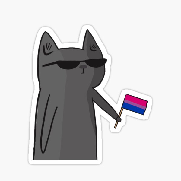 "Bi Cat" Sticker for Sale by Artkarma | Redbubble