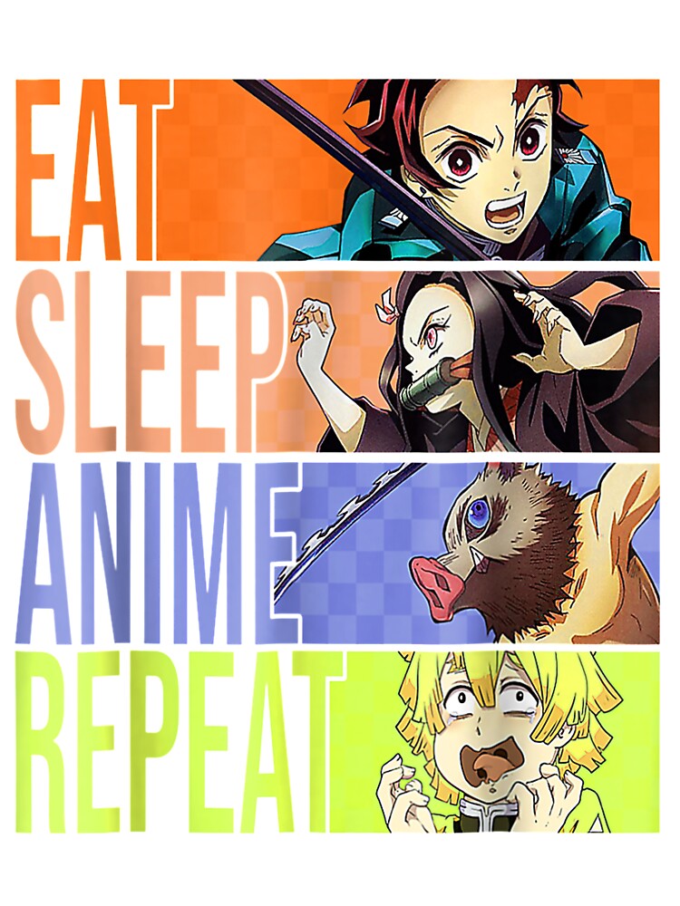 "Graphic Slayer Demon Anime Eat Sleep Anime Repeat " Kids T-Shirt for ...