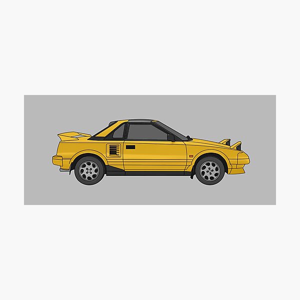 "Toyota MR2 MK1 yellow digital art" Photographic Print by Milanicole ...