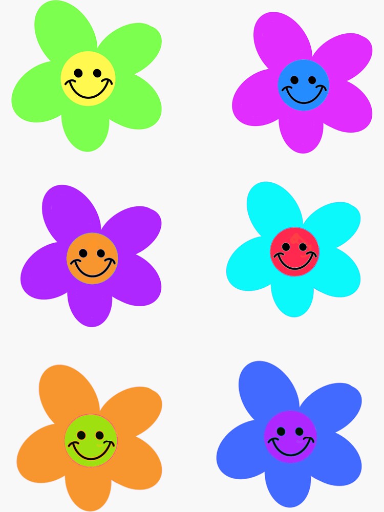 "Kidcore flowers" Sticker for Sale by DoodlingDaze | Redbubble