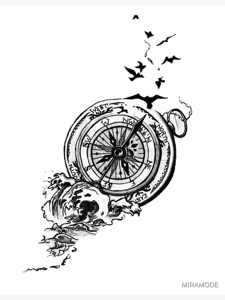 "Bird Tattoo artist Compass " Poster for Sale by MIRAMODE | Redbubble