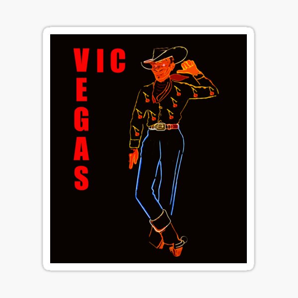 "Vegas Vic work A" Sticker for Sale by dltphoto | Redbubble