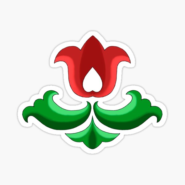 "Tatar ornament tulip" Sticker for Sale by Ramshoot | Redbubble
