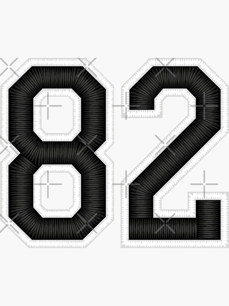 "82 Black Jersey Sports Number eighty-two Football 82" Sticker for Sale ...