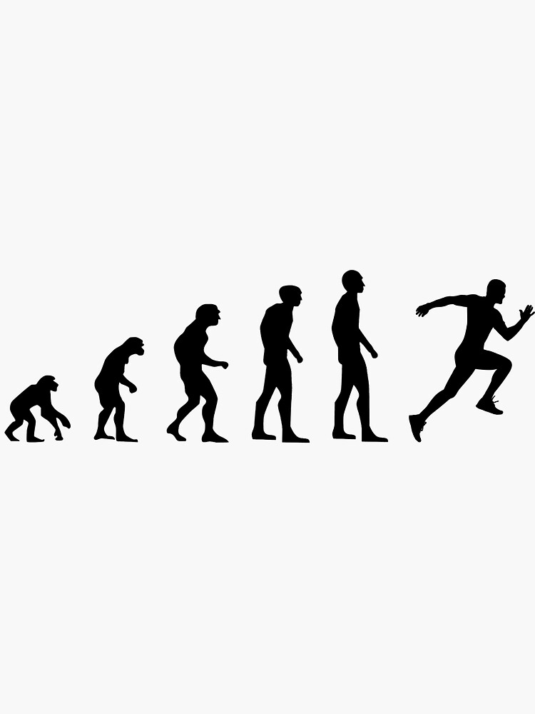 "Human Evolution of Running - Sport Design" Sticker for Sale by ...
