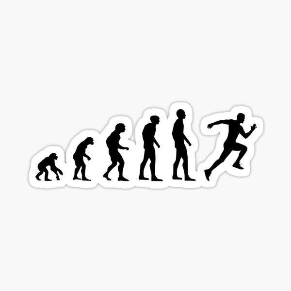 "Human Evolution of Running - Sport Design" Sticker for Sale by ...