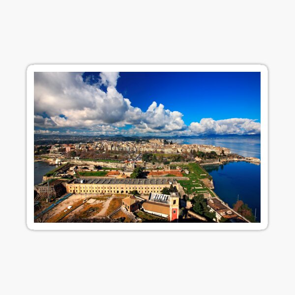 "Corfu Old Town Panorama" Sticker for Sale by Cretense72 | Redbubble