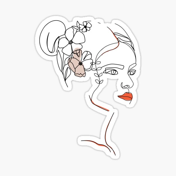 One Line Continuous Woman Face Continuous Line Pattern Trendy Hand