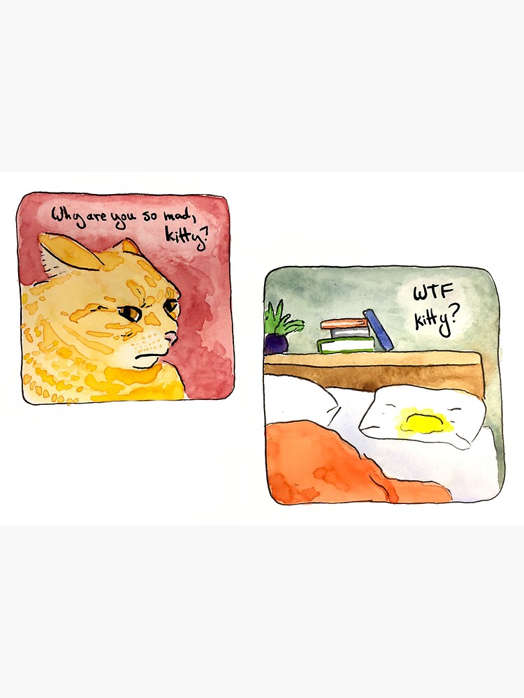 "WTF Kitty?" Sticker for Sale by LifesBanquet | Redbubble